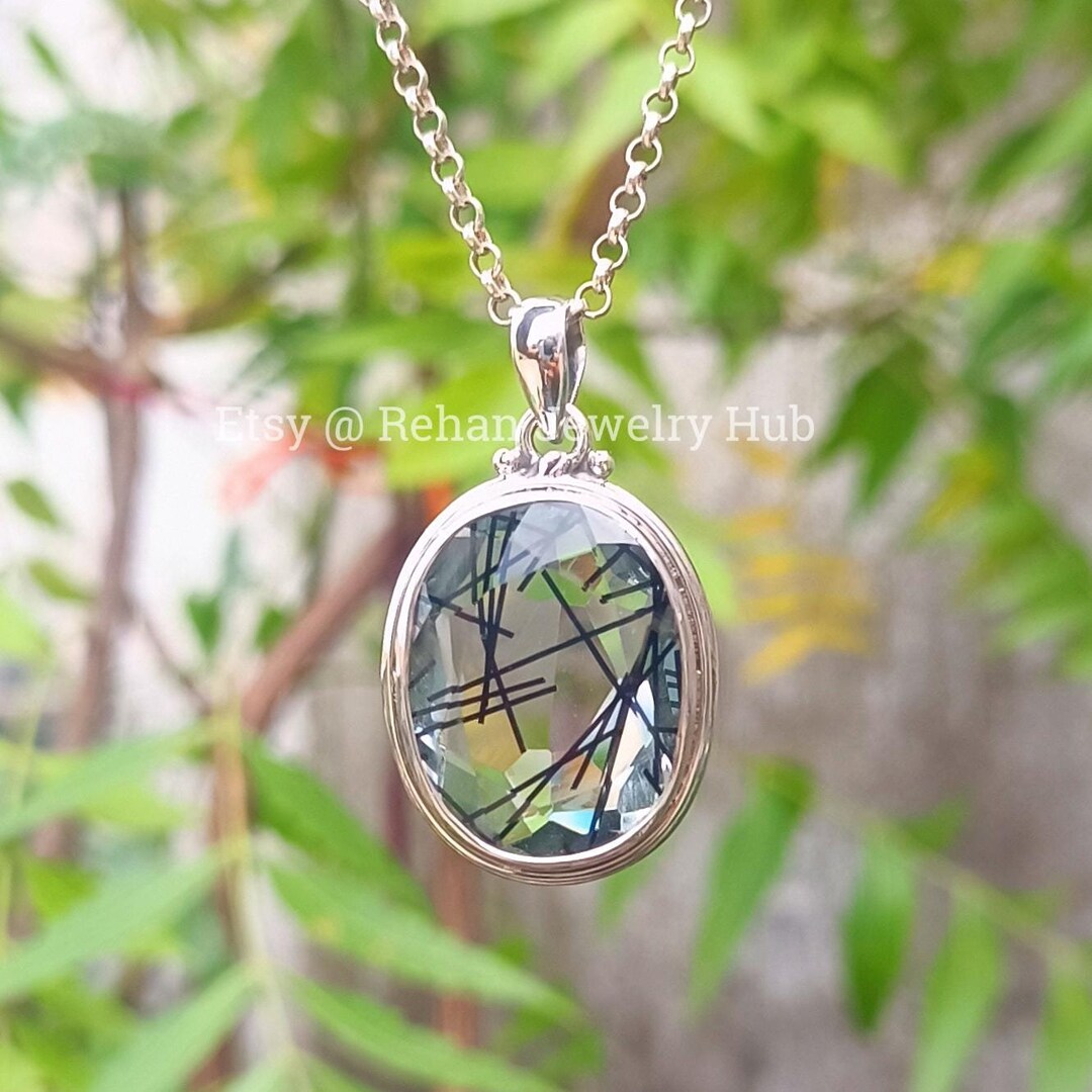 Natural Lovely Rutilated Quartz Pendant, 925 Sterling Silver Pendant ...