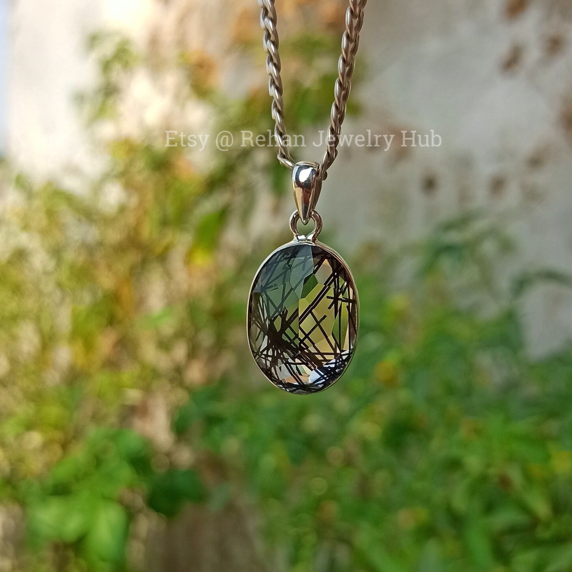 Natural Lovely Rutilated Quartz Pendant 925 Sterling Silver - Etsy