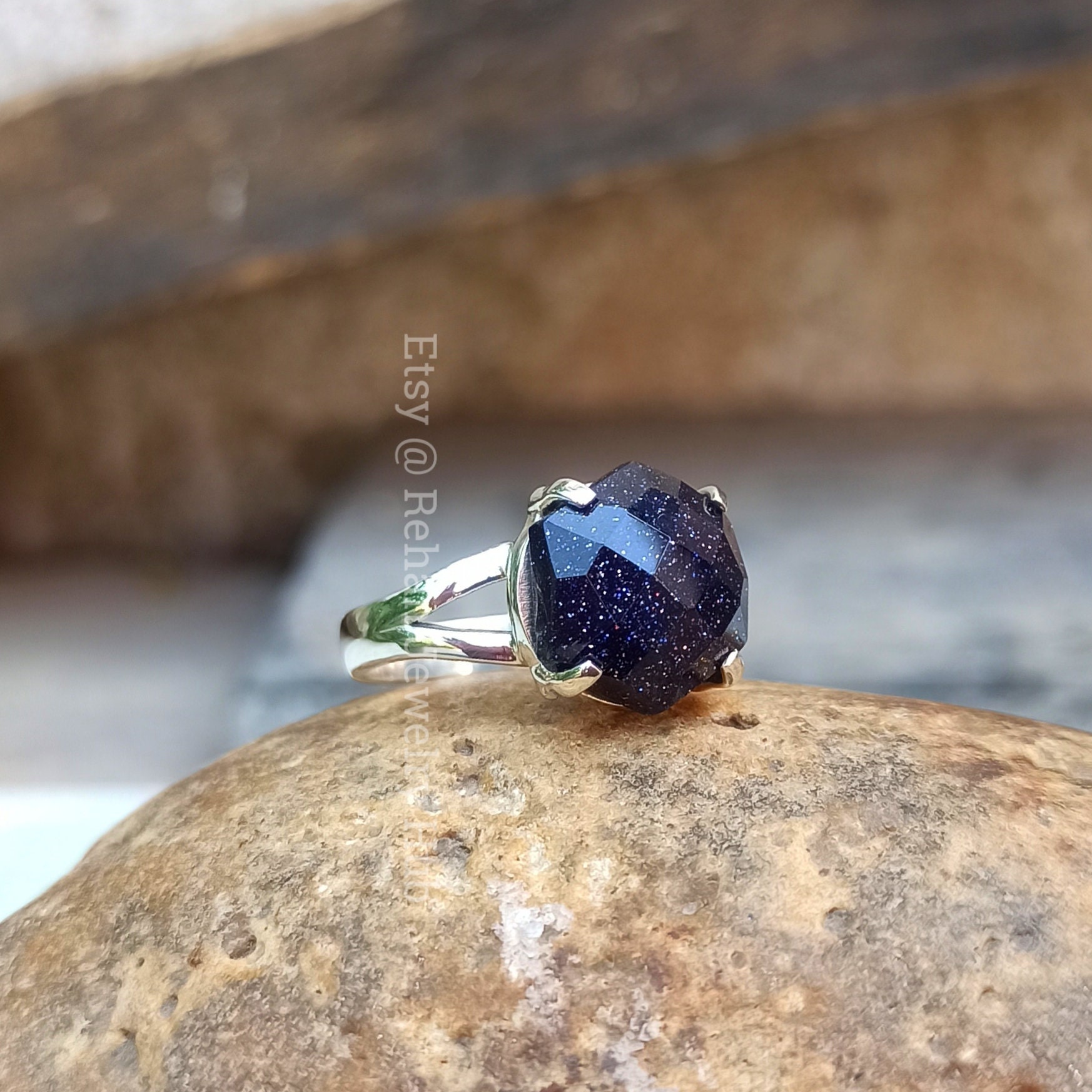 Natural Blue Sunstone Gemstone 925 Sterling Silver Ring Handmade ...