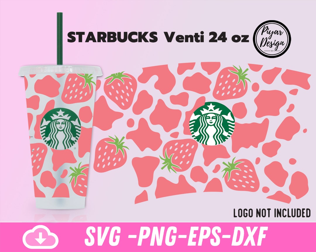 Venti Strawberry Cow Svg, Strawberry Milk Svg , Animal Print Full Warp ...