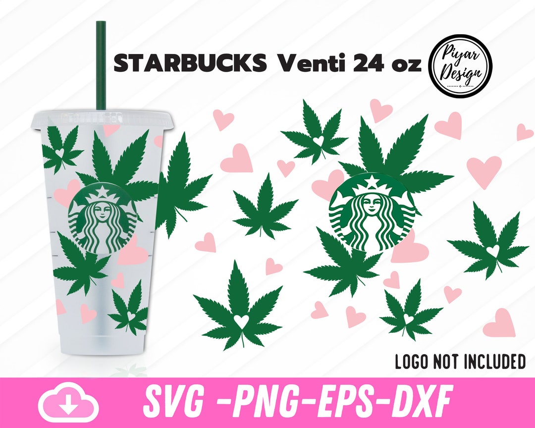 Weed Heart Full Wrap Svg, Weed Svg, 420 Cold Cup Wrap, Weed Heart Decal ...