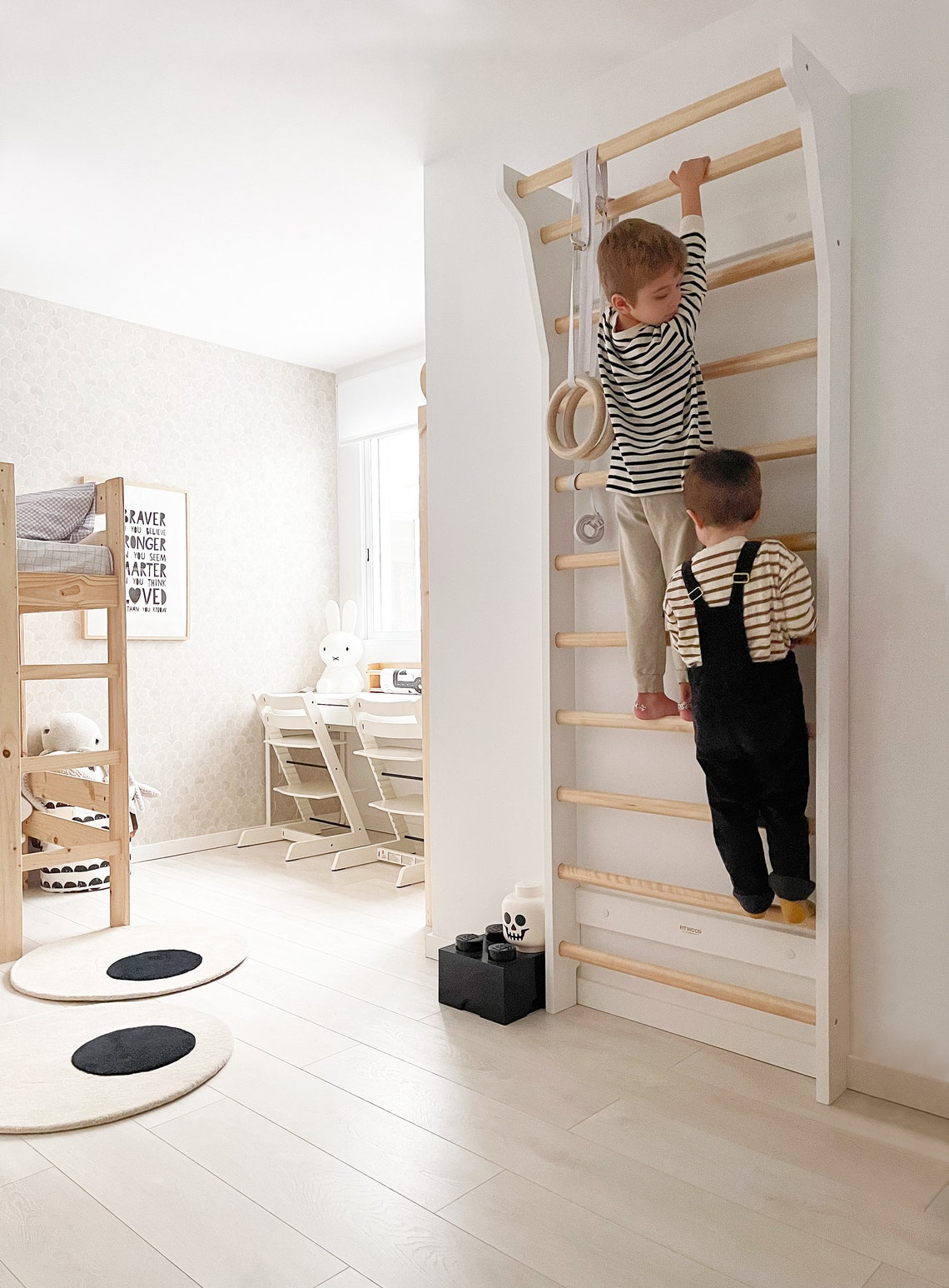 TAIMI Wall Bars Scandinavian Design Wooden Swedish Ladder - Etsy