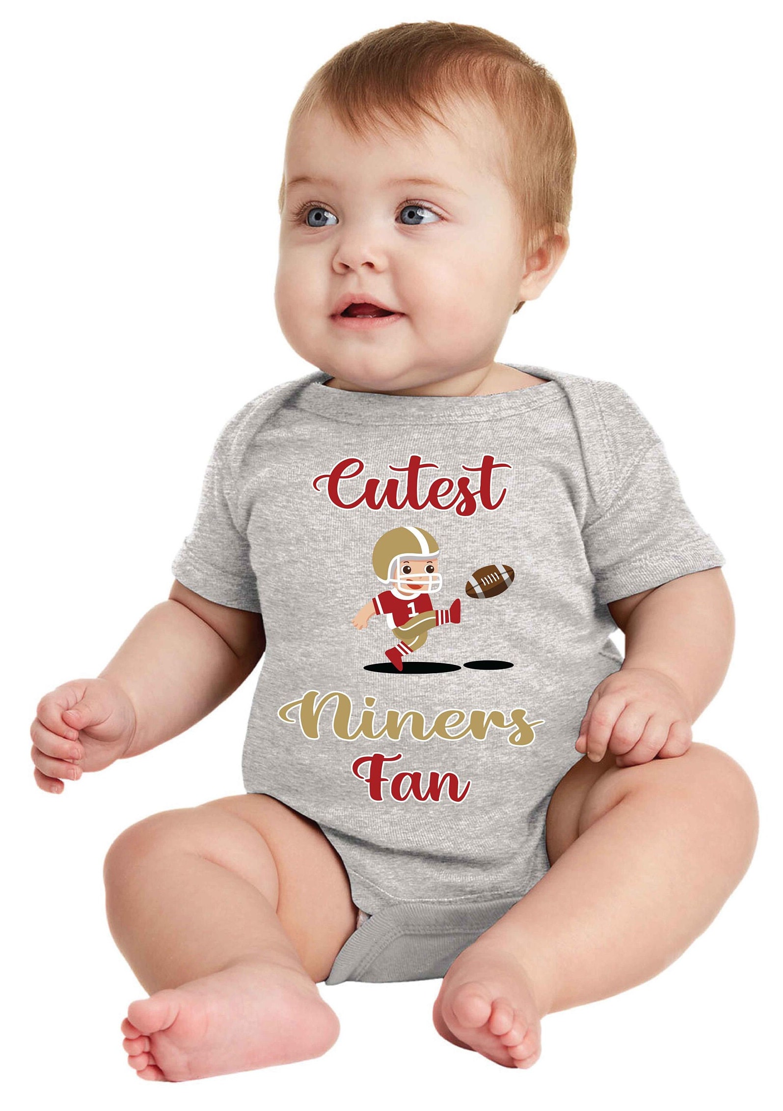Cutest Niners Fan Babysuit Bodysuit. Personalized Football Fan Baby ...