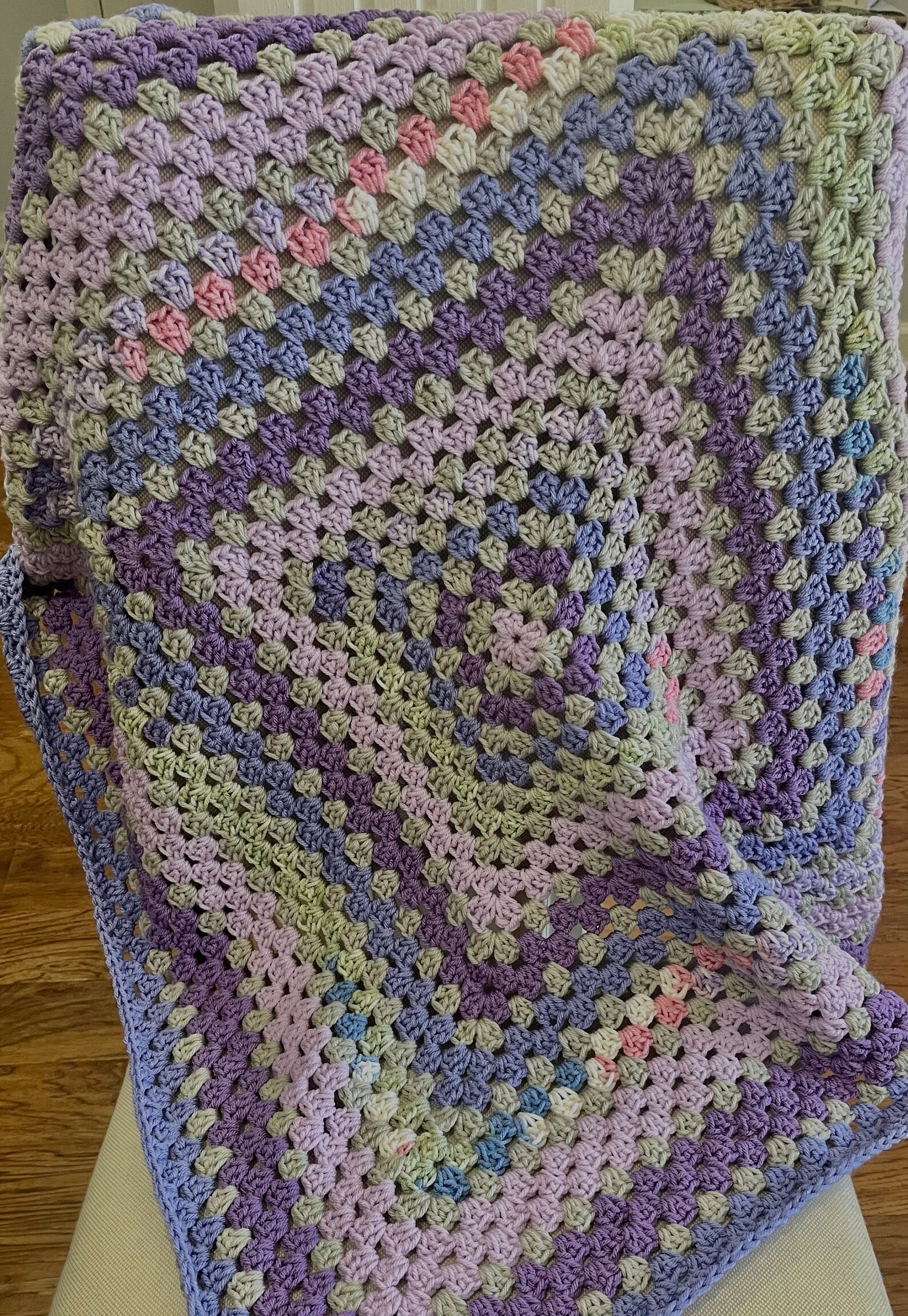 Crocheted Purple Granny Square Blanket - Etsy