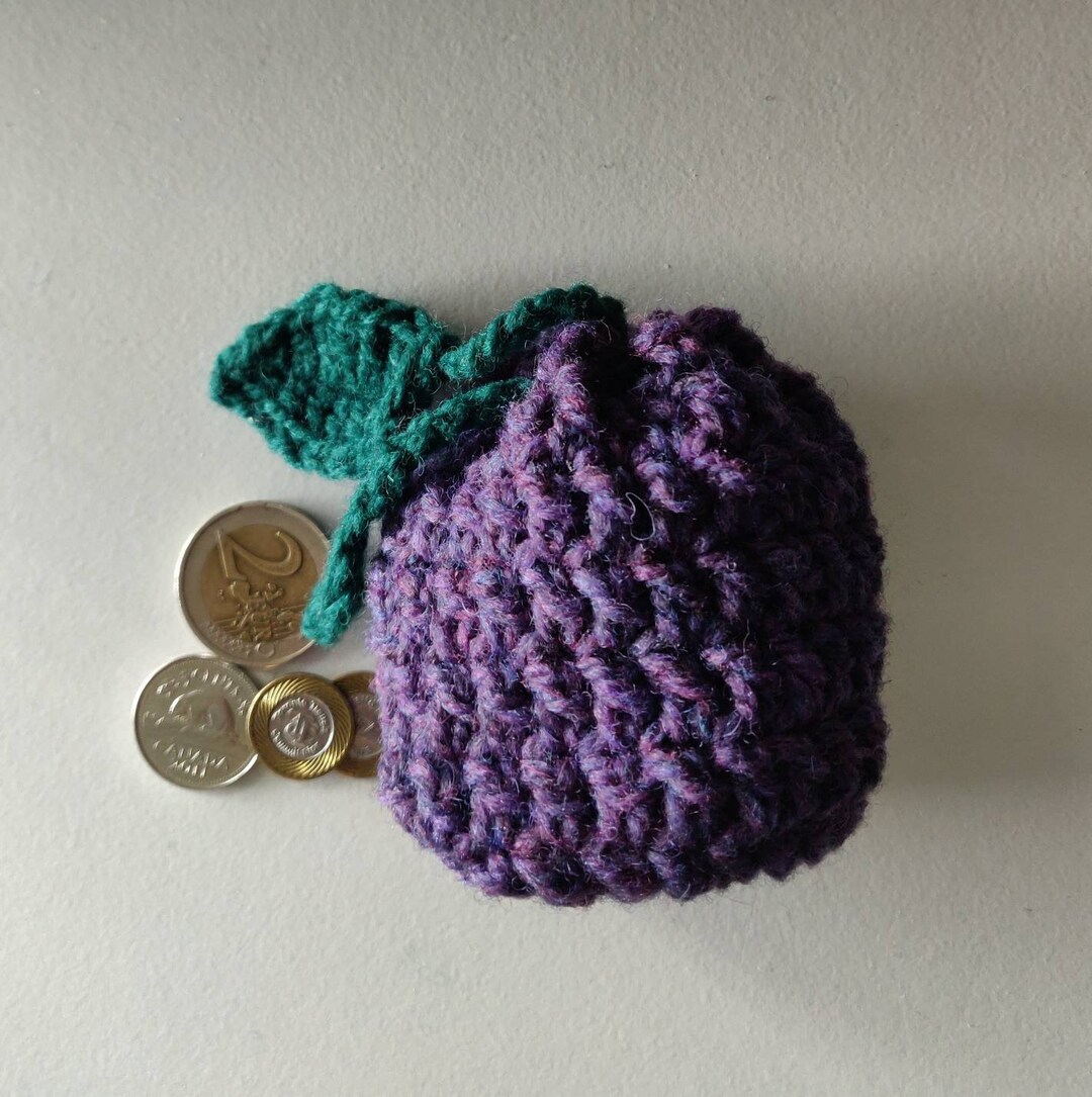 Fruit Coin Pouch Plum 100% Canadian Wool - Etsy
