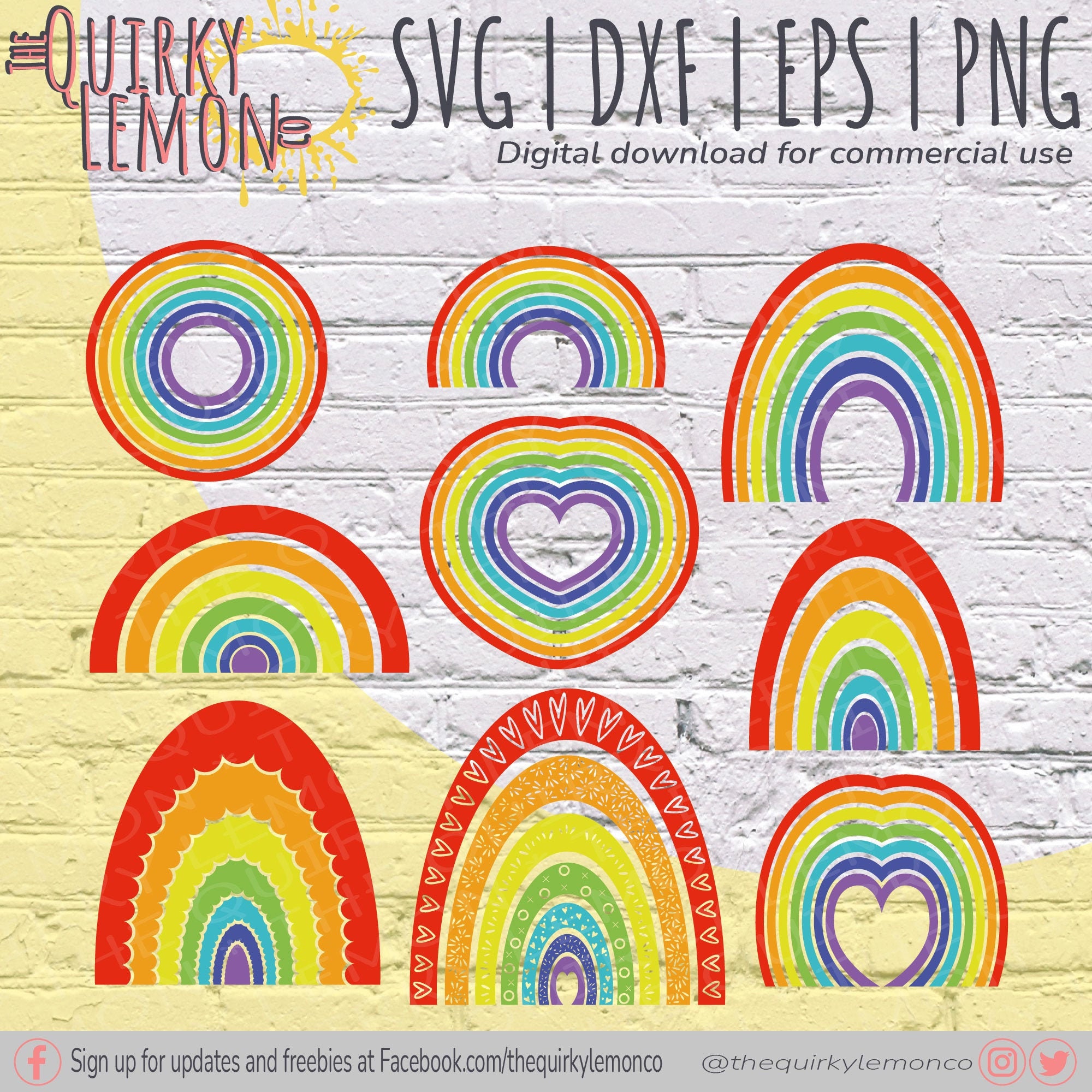 Rainbow SVG Bundle | Rainbows | Rainbow Images | SVG | Rainbow Clipart ...