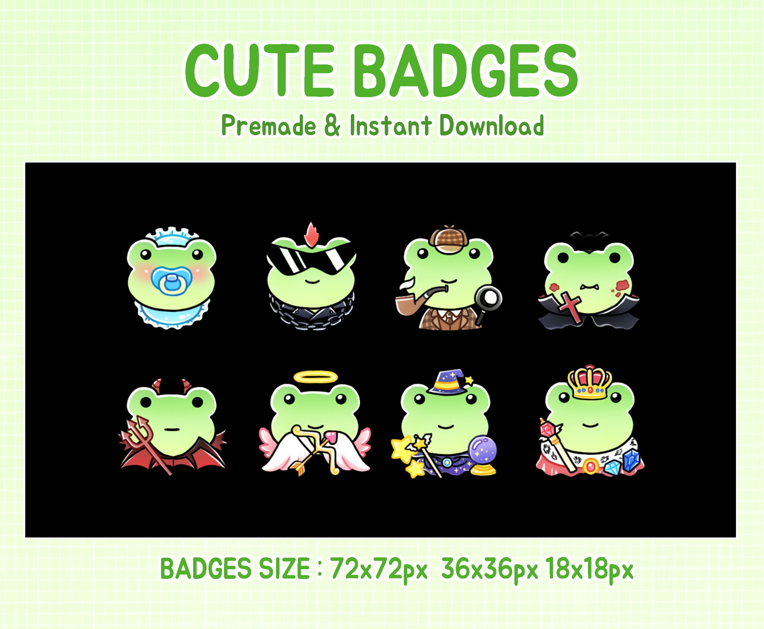 Twitch Badges, Cute Frog Badge, Kawaii Animal Badges, Sub Badges ...
