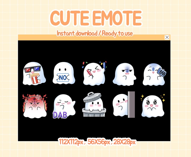 Twitch Cute Ghost Emotes, Discord Emote. - Etsy