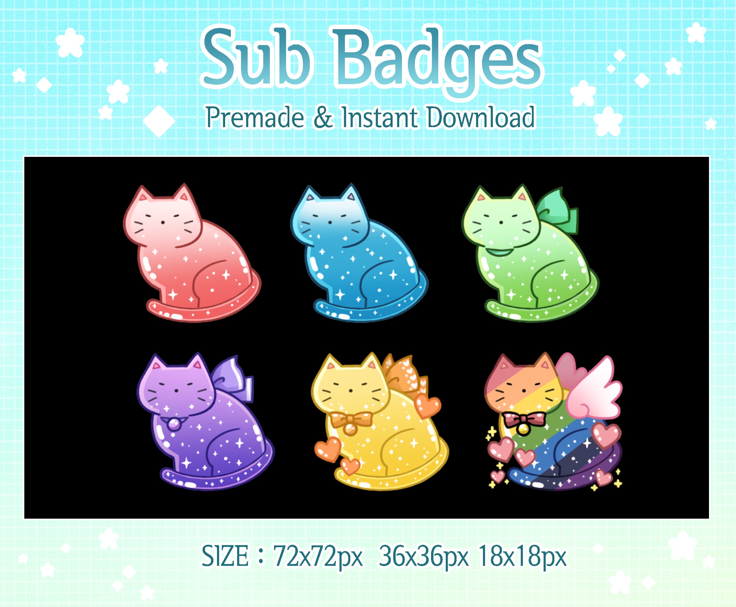 Cat Badges Twitch Cute Sub Badge. - Etsy