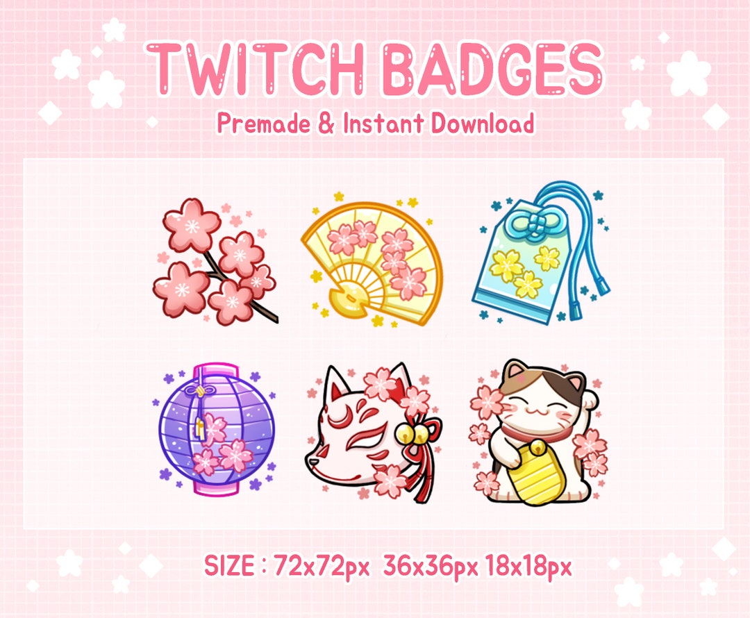 Twitch Badges Kawaii Japan Sub Badge for Stream (digital Download) - Etsy