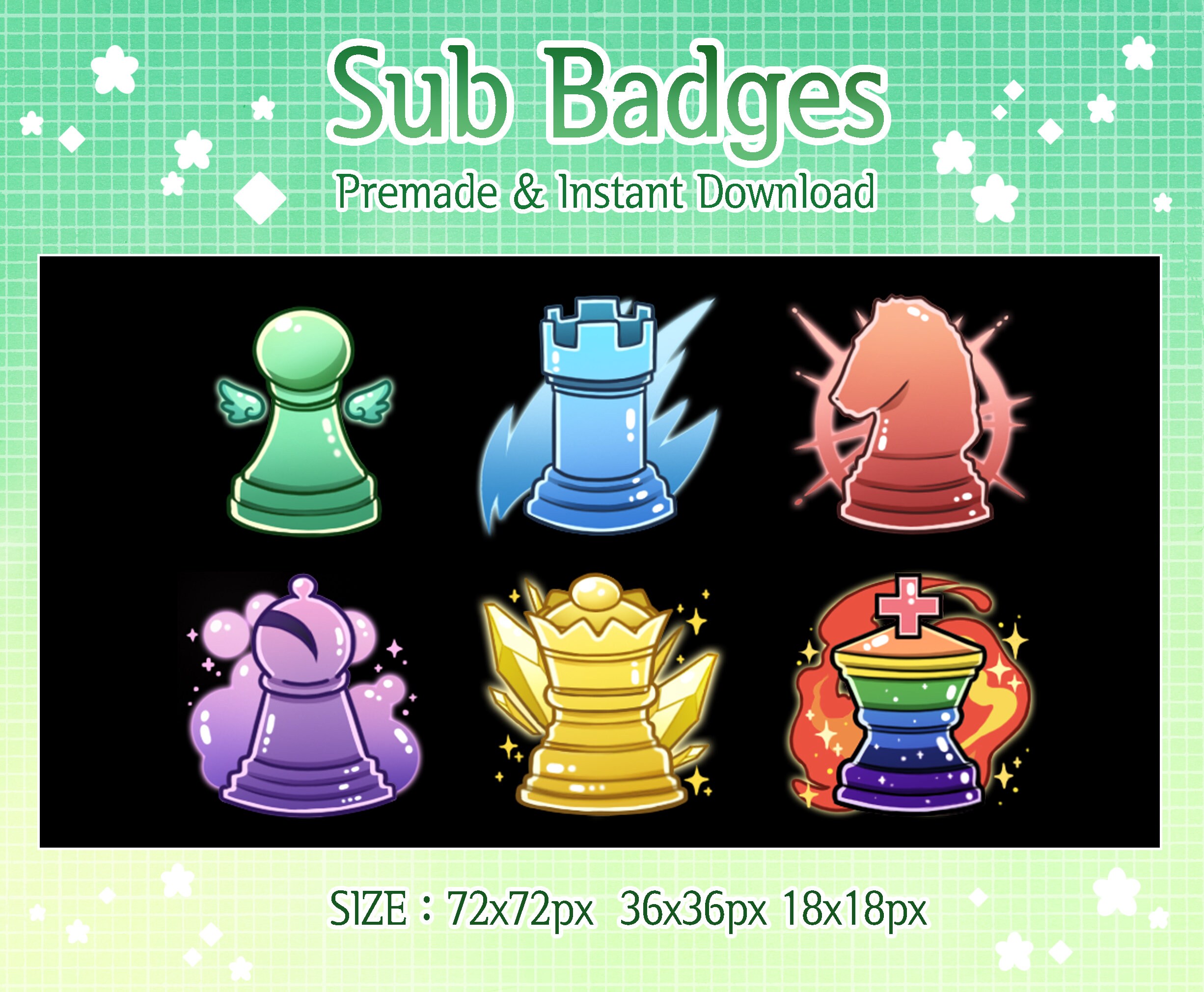 Twitch Badges Magic Chess Pieces Bit Badges. - Etsy