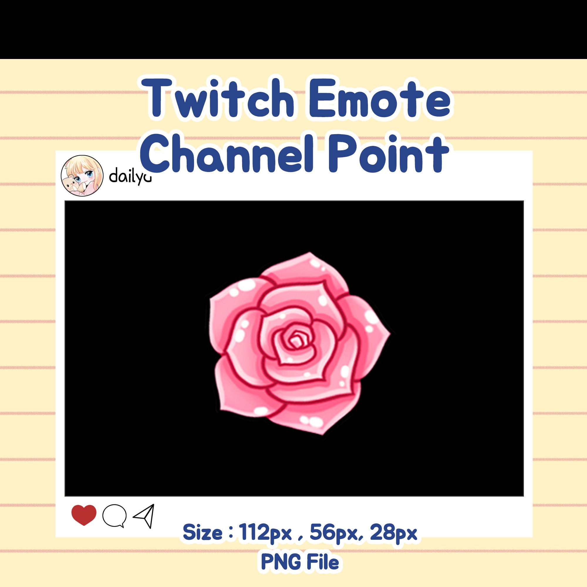 Pink Rose Channel Point Twitch Emotes. - Etsy