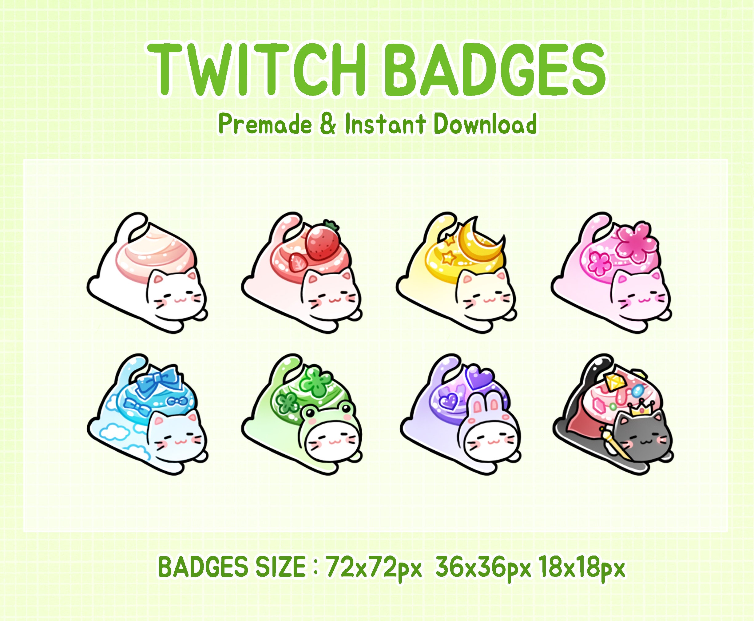 Twitch Badges, Cute Cat Badge, Sub Badges. - Etsy