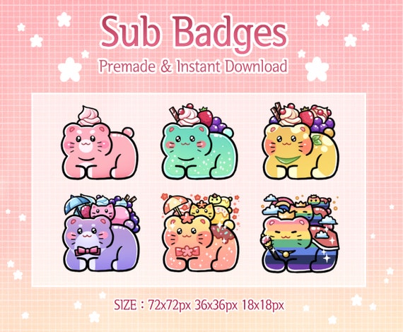 Twitch Badges / Cute Cat Sub Badge. - Etsy