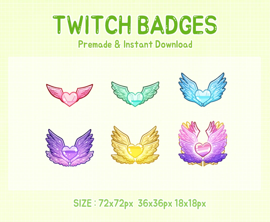 Twitch Badges Angel Wing Stream Bit. - Etsy