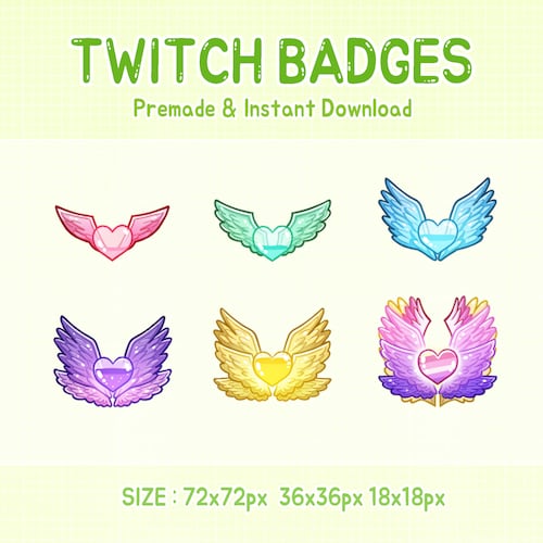 Twitch Badges Angel Wing Stream Bit. - Etsy