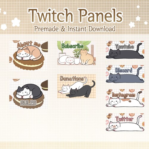 Twitch Kawaii Cute Cat Panels. - Etsy