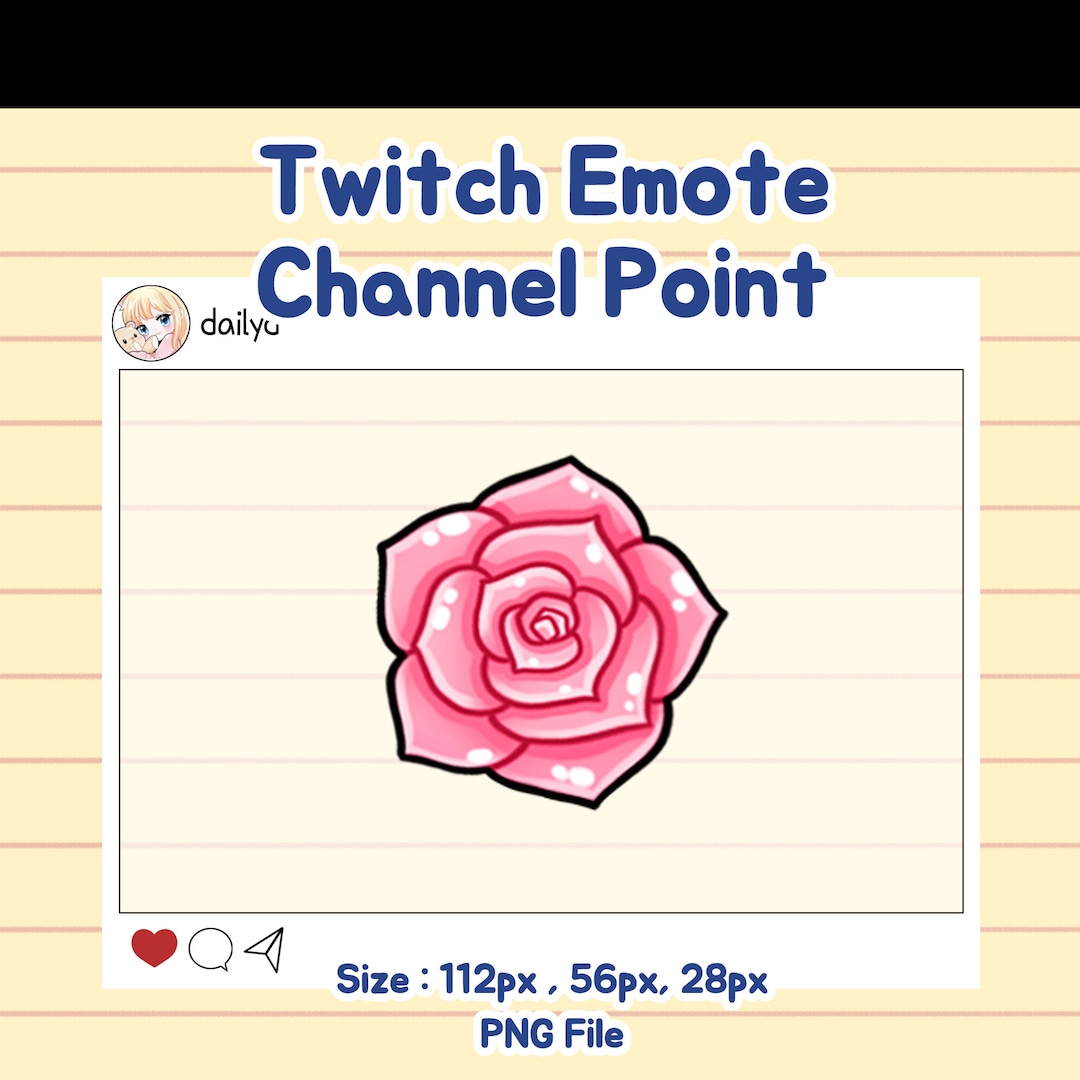 Twitch Emote Pink Rose Flower Channel Point (digital Download) - Etsy