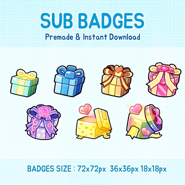 Twitch Sub Badges Gift Box - 60+ Gift Ideas for 2024