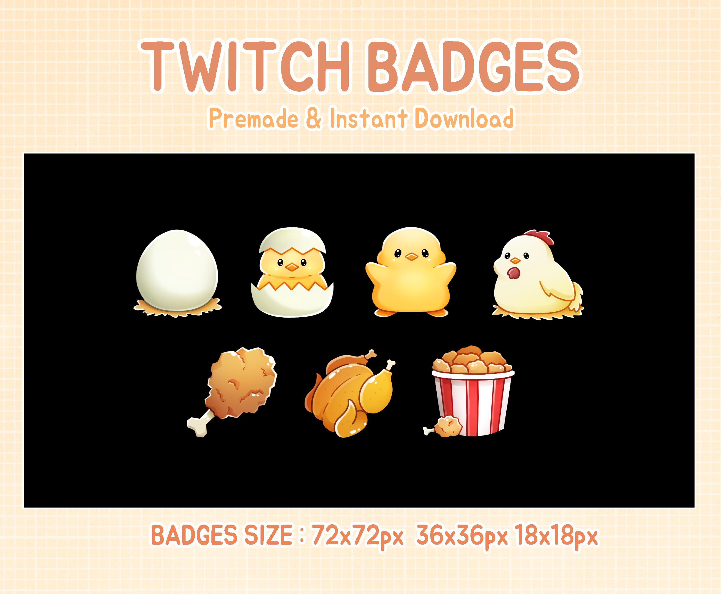 Egg to Chicken Sub Badges | Twitch Evolution Icons | Streamer Level up ...