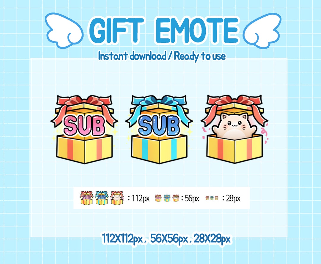 Twitch Emote Gift Sub Text Emotes (digital Download) - Etsy