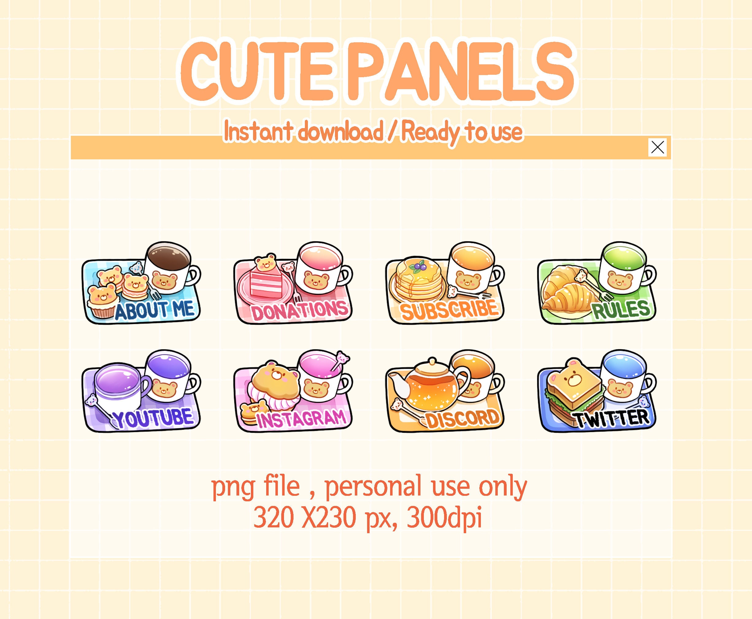 Twitch Panels Cute Bakery Bread Stream Panel. - Etsy