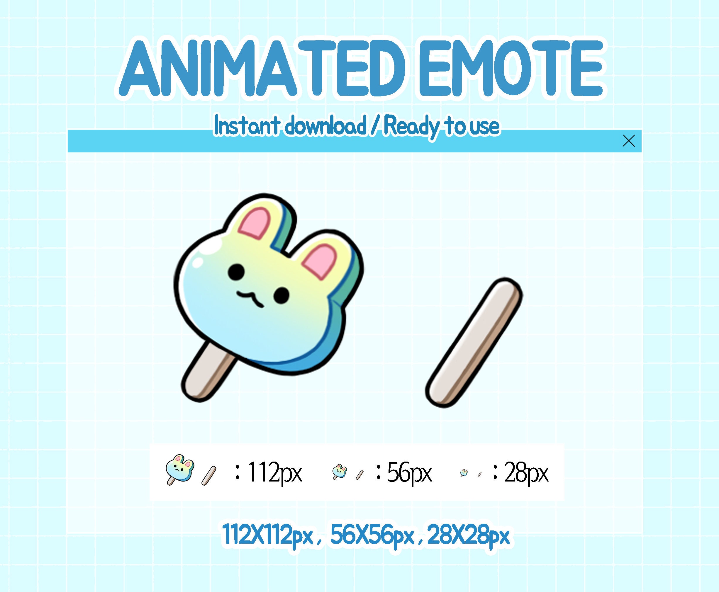 Twitch Animated Emote Rabbit Melt Icecream (digital Download) - Etsy