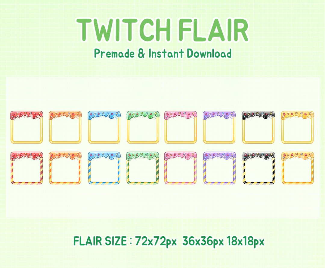 Twitch Badges Flair Melting Sweet Candy Kawaii Sub Badge (digital ...