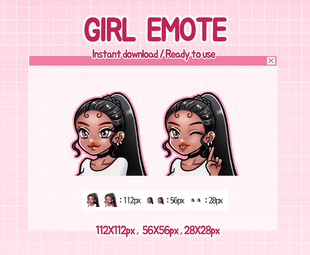 Cute Ponytail Girl Twitch Emotes. - Etsy