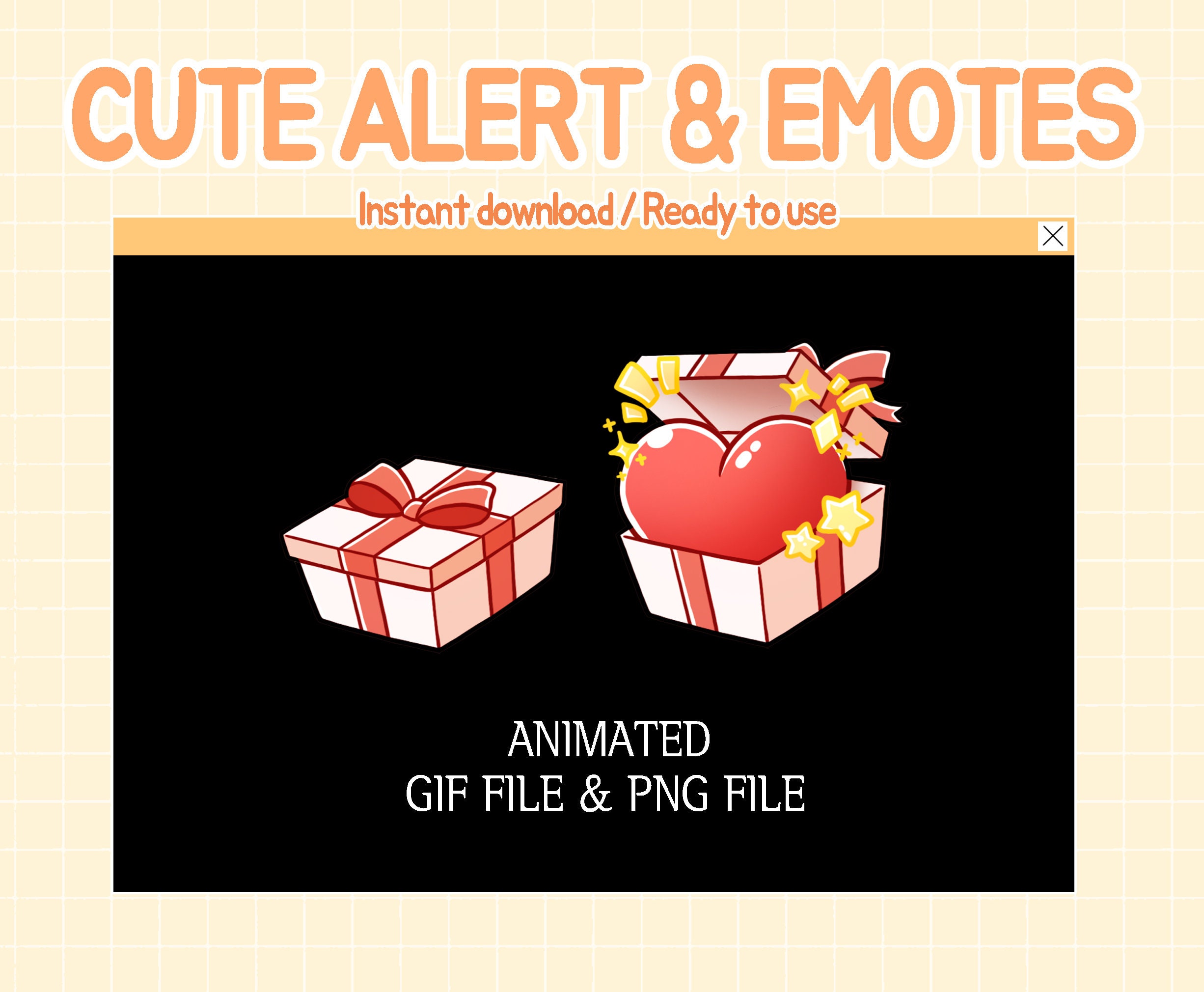 Twitch Alerts Animated Heart Present Box Emotes, Stream Alert. - Etsy