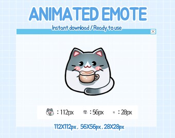 Animated Cat Head Pat Emote | Streamer Emotes Twitch Animated Emote ...