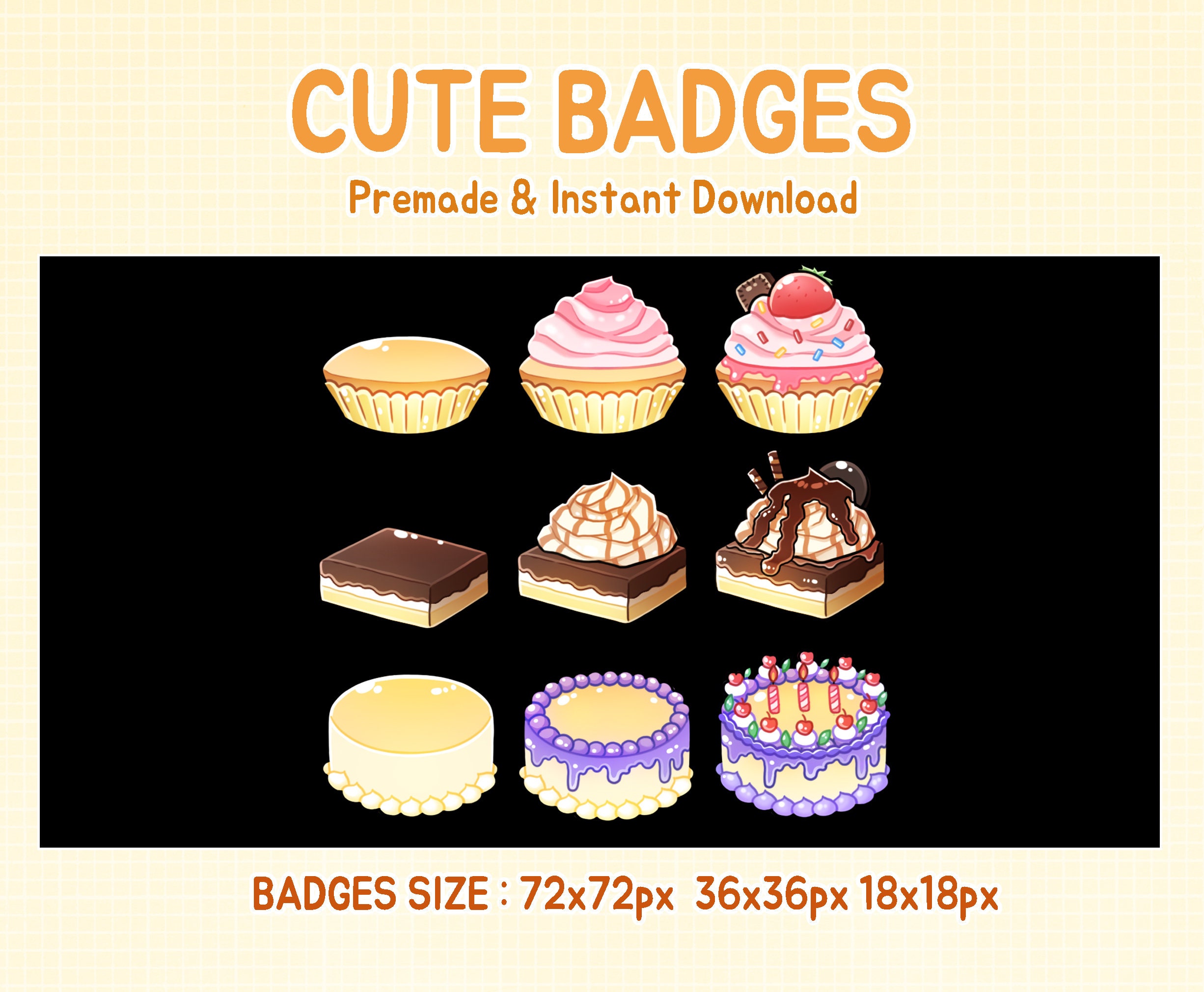 Twitch Badges Cake Sub Bit Badge (digital Download) - Etsy