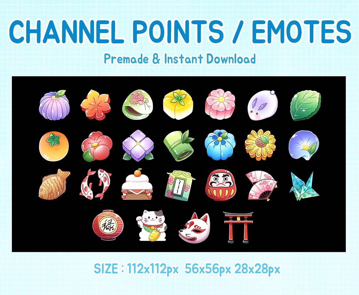 Twitch Channel Points Japan Cake Pack, Discord Emotes. - Etsy
