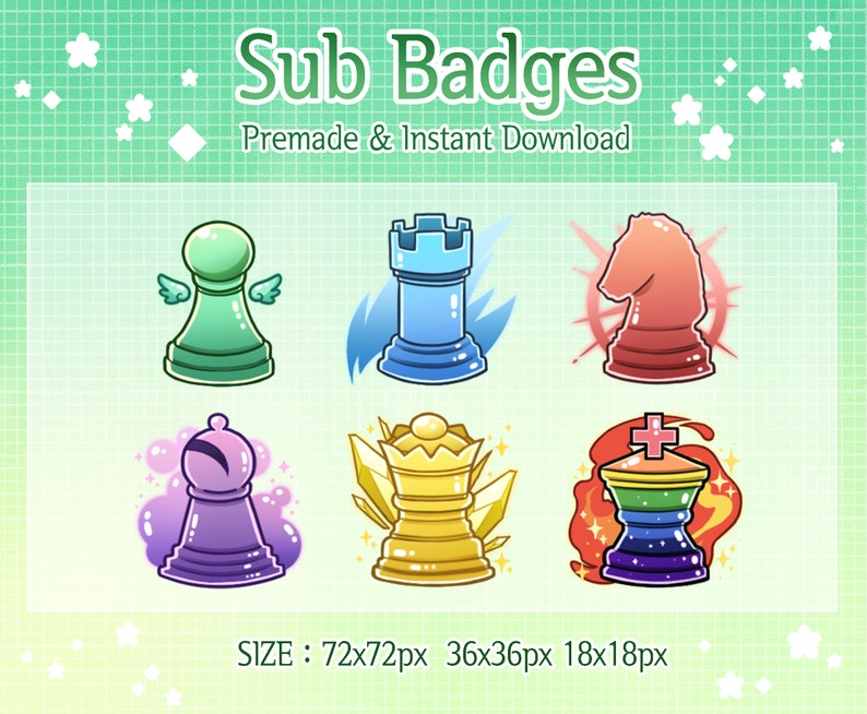 Twitch Badges Magic Chess Pieces Bit Badges. - Etsy