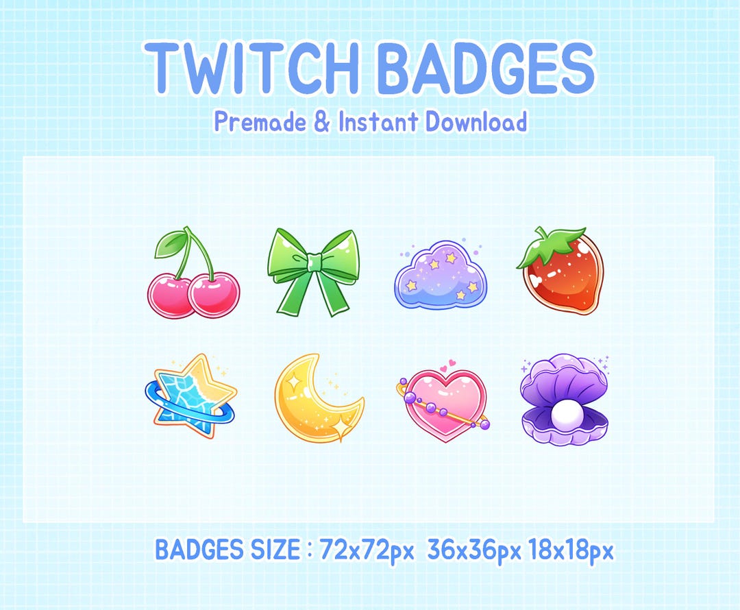 Twitch Badge Sweet Candy Cherry Sub Badges (digital Download) - Etsy