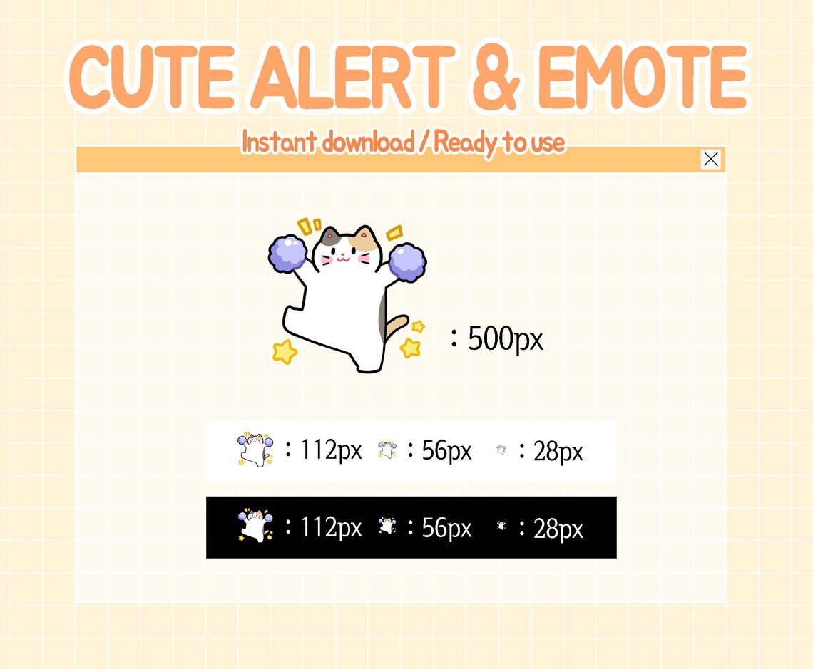 Twitch Alerts Animated Emotes Cheer Cat, Stream Alert (digital Download ...