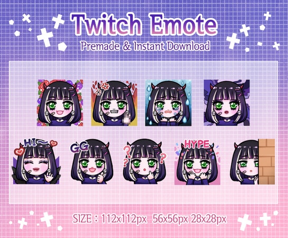 Twitch Emotes Cute Goth Girl Emote. | Etsy