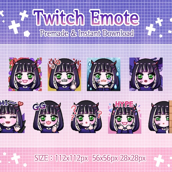 Goth Girl Twitch Emotes - Etsy