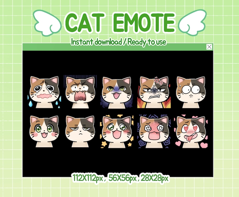 Twitch Cute Cat Emotes Stream. - Etsy