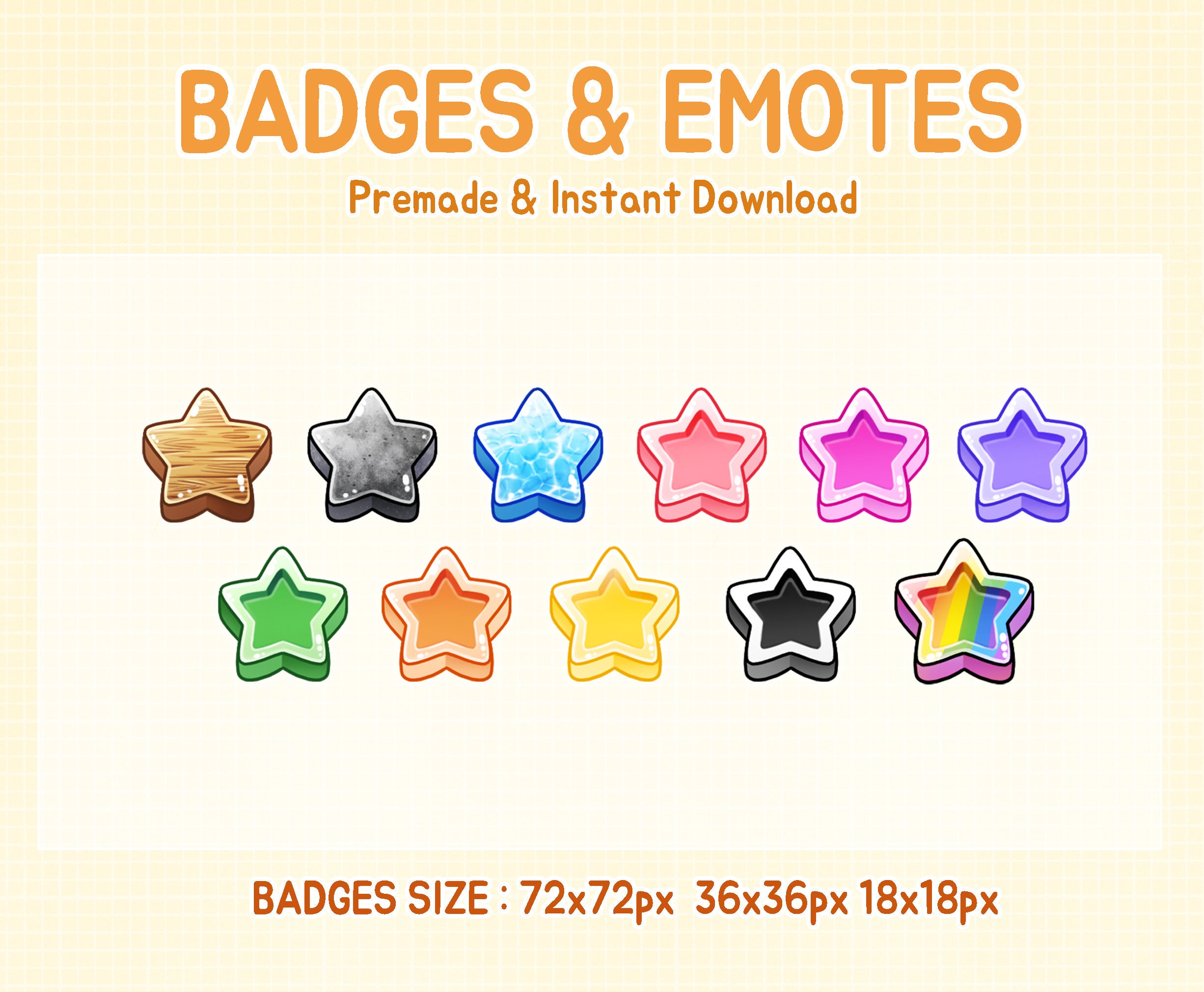 Twitch Star Badges. - Etsy