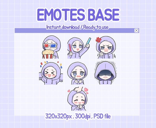 Chibi Emotes Base, Twitch Emotes, Diy Cute Emotes. - Etsy Canada