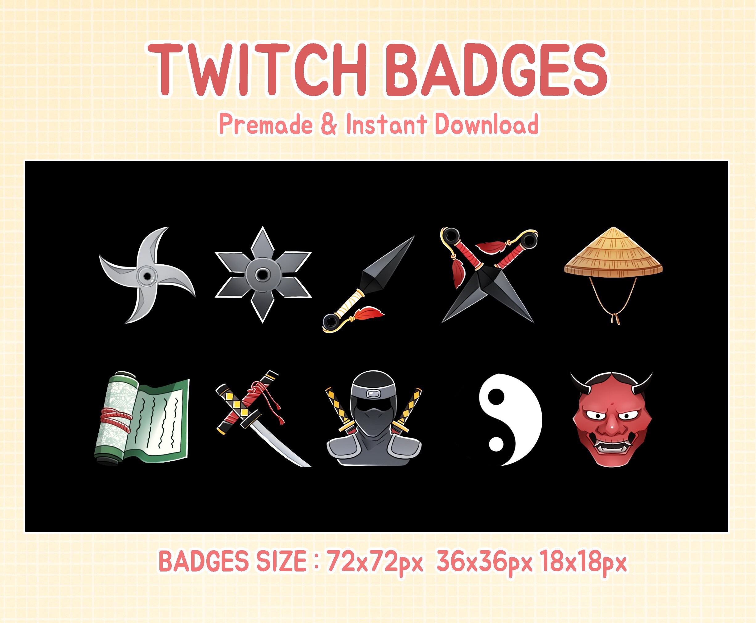 Twitch Badges Japan Ninja Sub Bit Badge (digital Download) - Etsy
