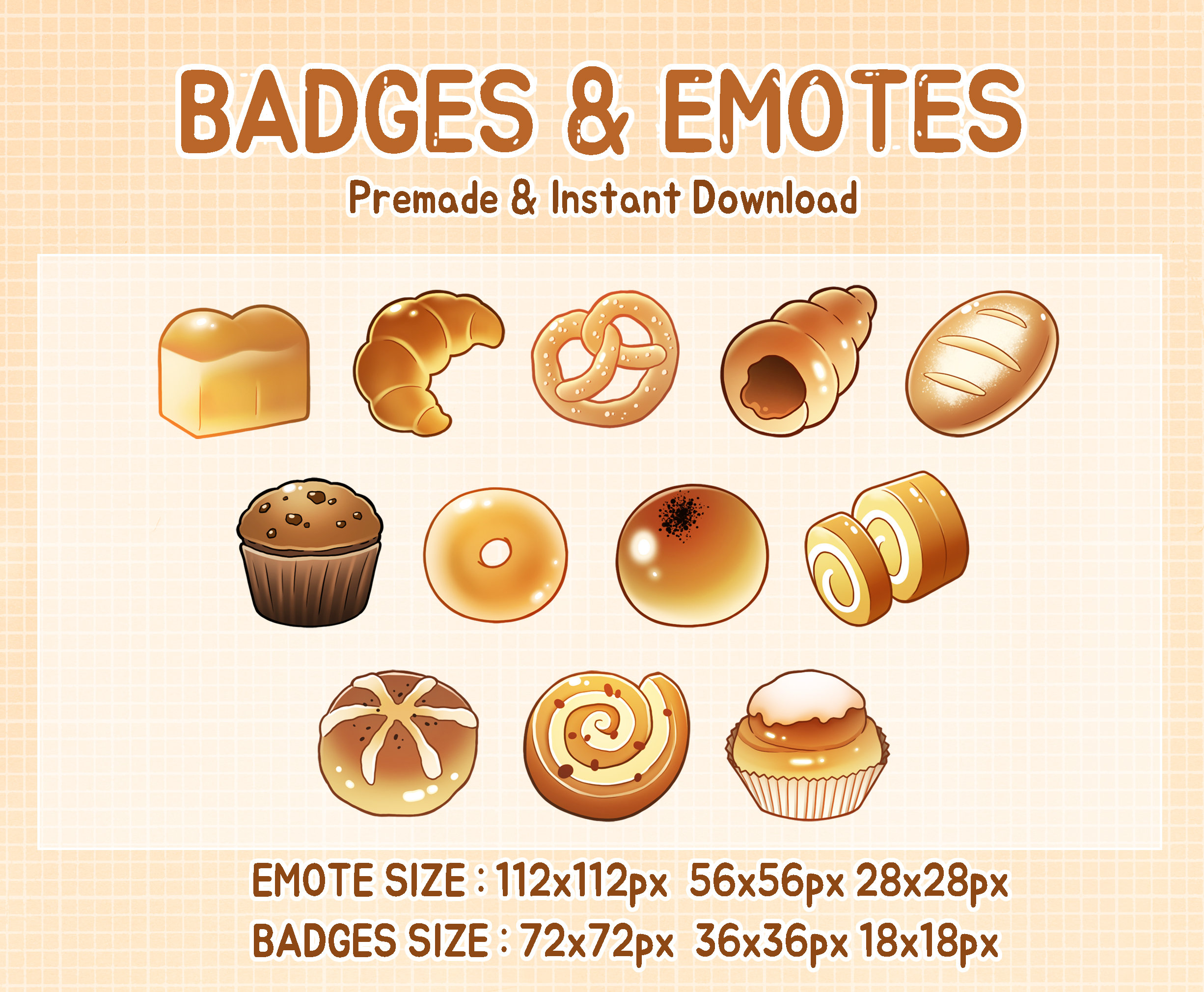 Twitch Bread Sub Badges and Emotes. - Etsy Australia