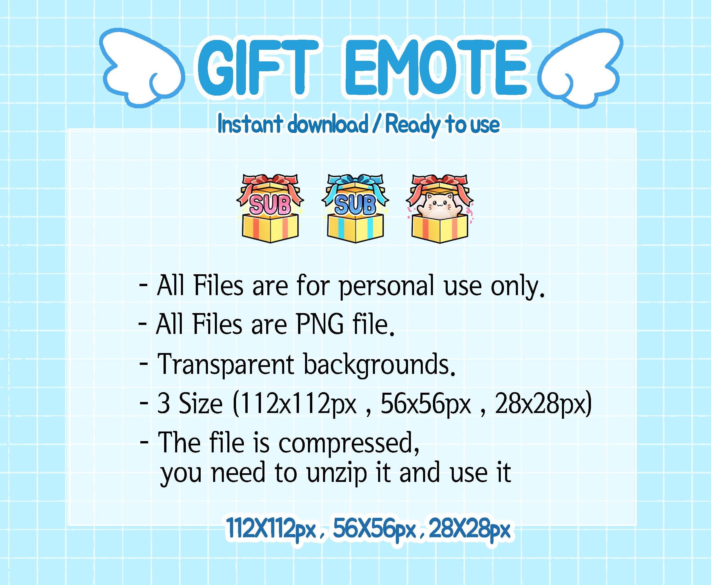 Twitch Emote Gift Sub Text Emotes (digital Download) - Etsy