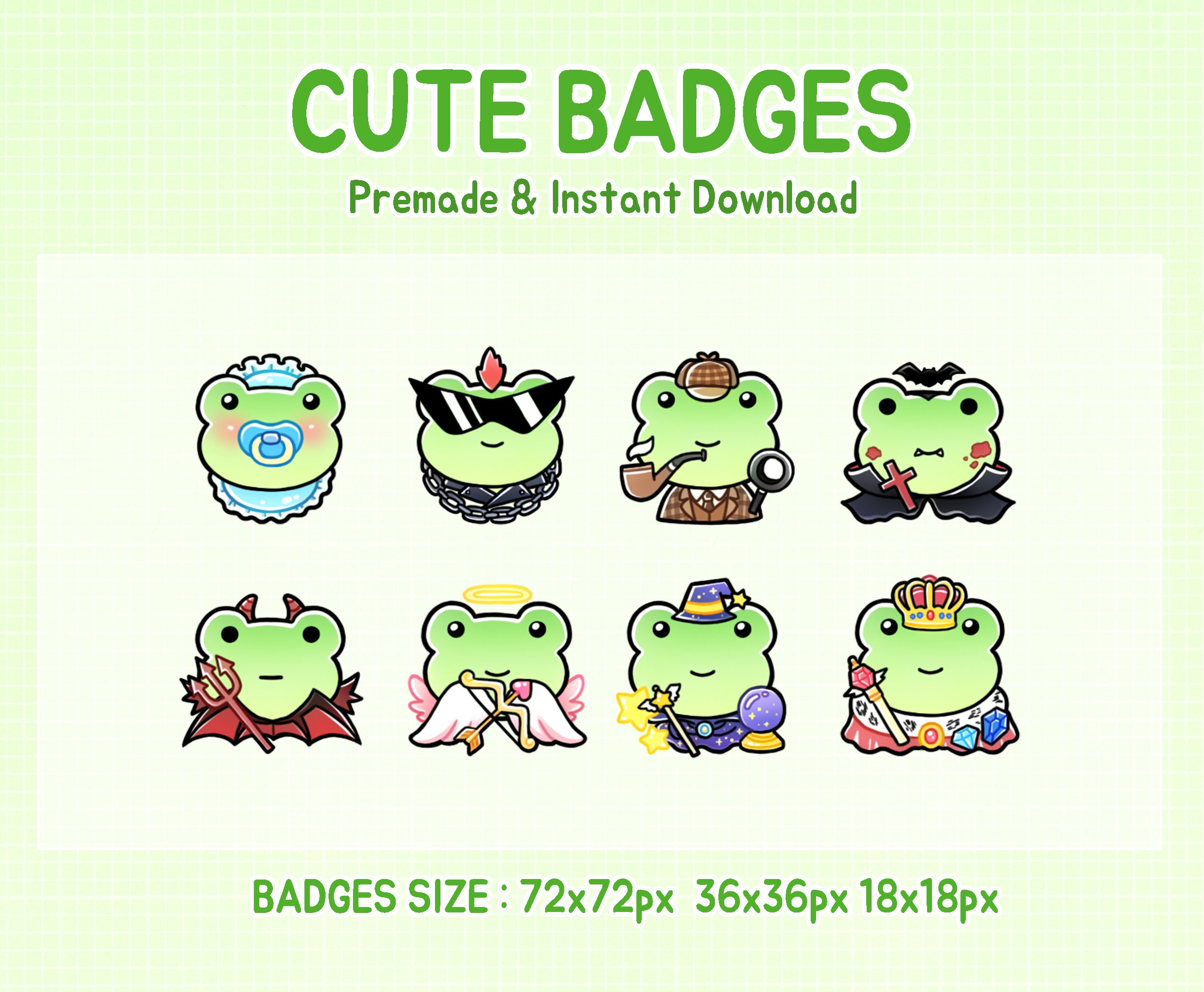 Twitch Badges, Cute Frog Badge, Kawaii Animal Badges, Sub Badges ...