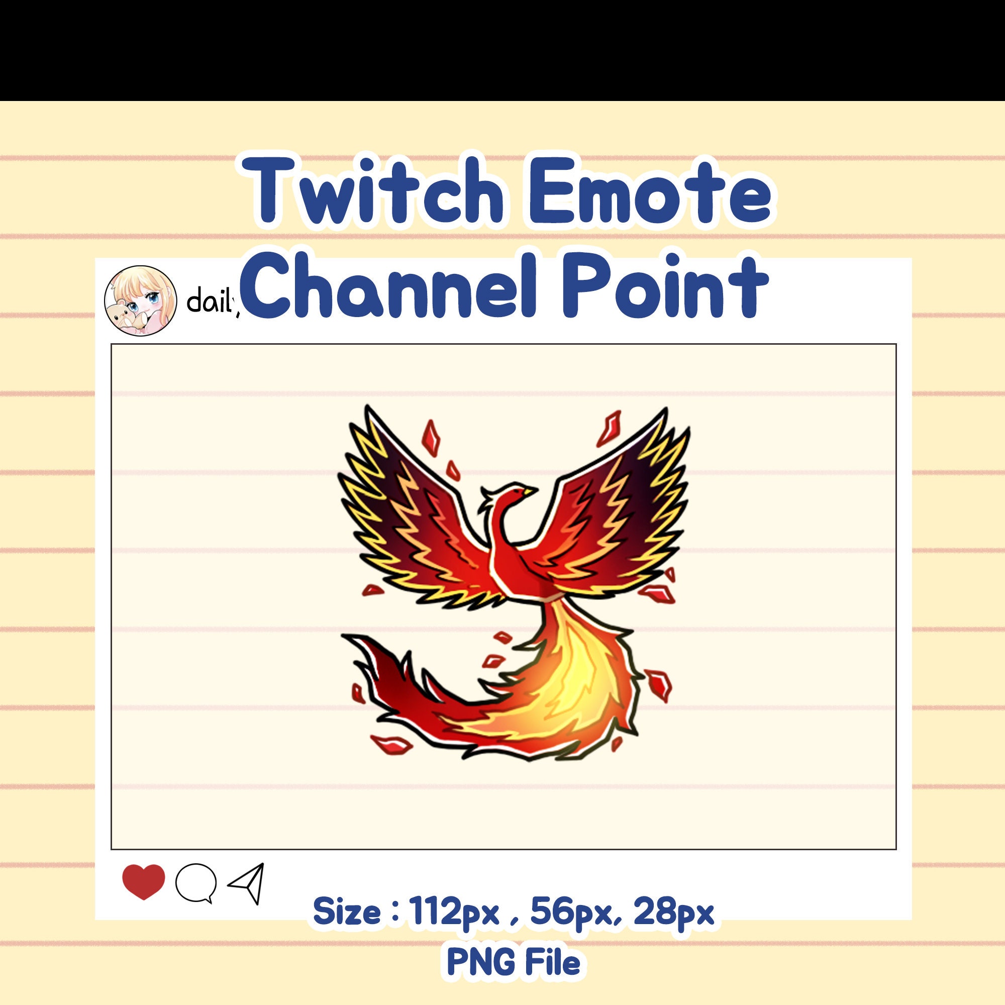 Channel Point Phoenix Red Bird Twitch Emote. - Etsy