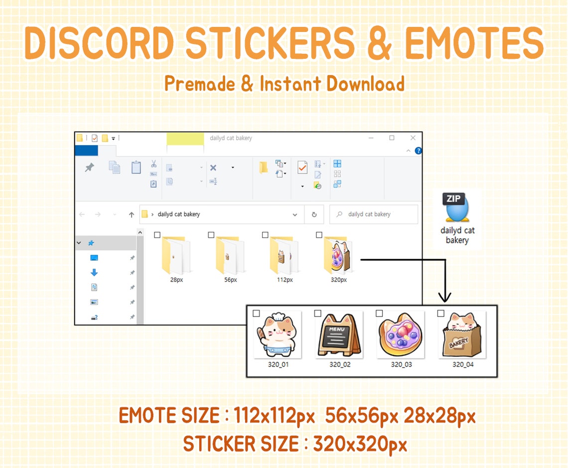 Discord Stickers Cute Cat Bakery Emotes. - Etsy