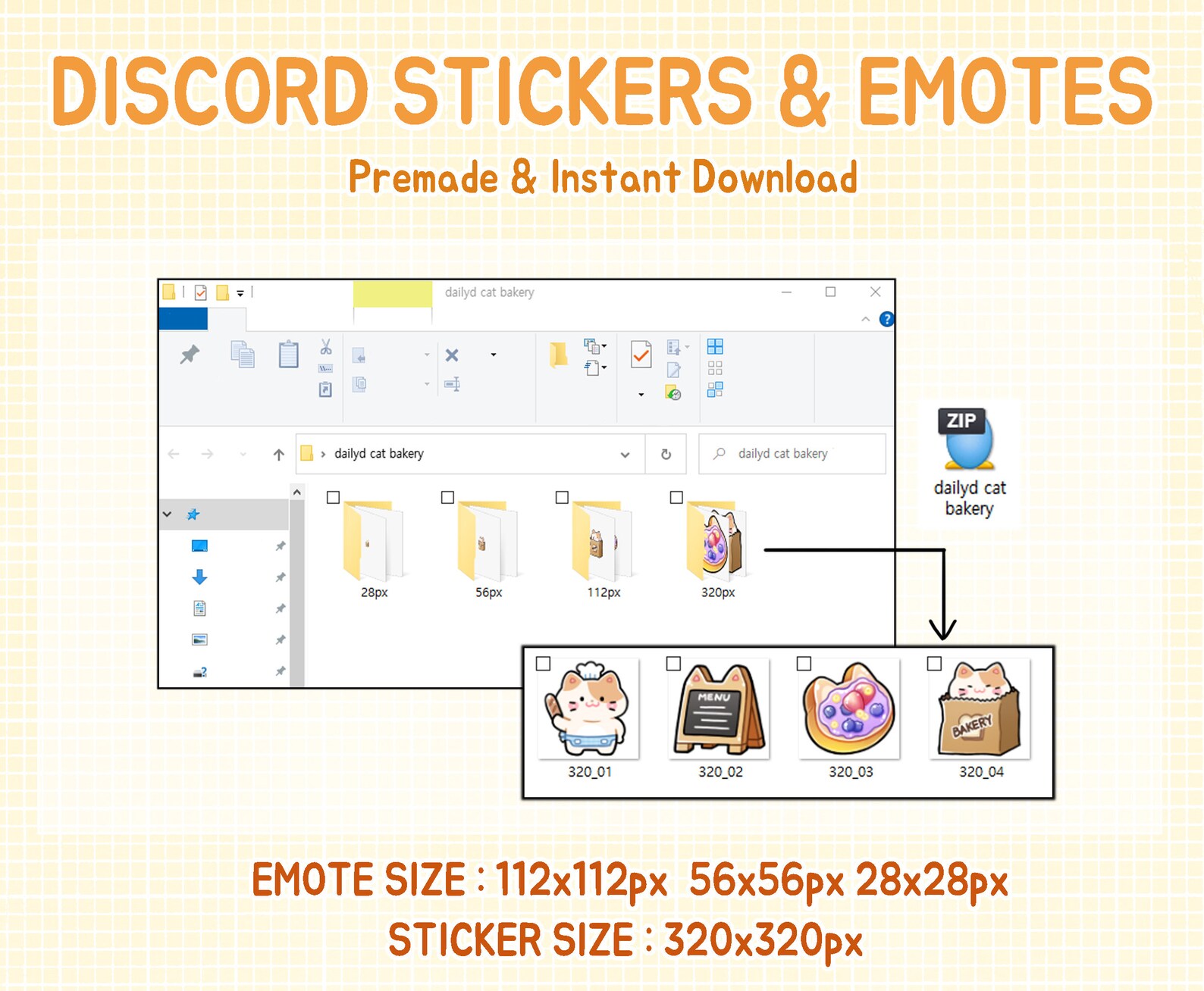 Discord Stickers Cute Cat Bakery Emotes. - Etsy