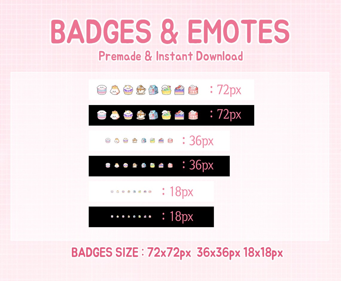 Twitch Badges, Cute Dog Sub Badge, Kawaii Cake Bit. - Etsy
