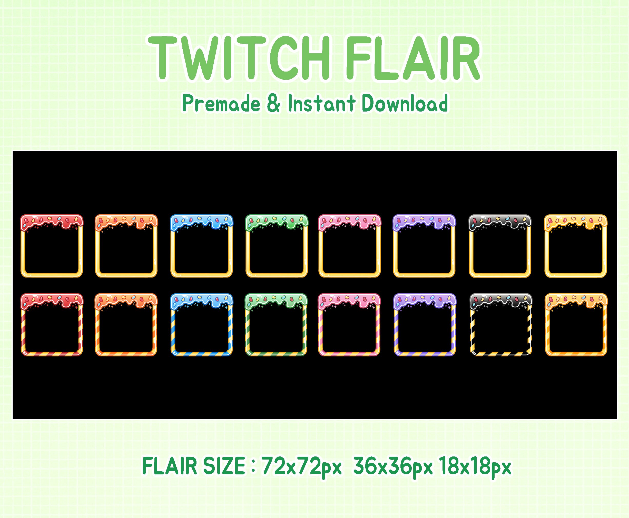 Twitch Badges Flair Melting Sweet Candy Kawaii Sub Badge (digital ...